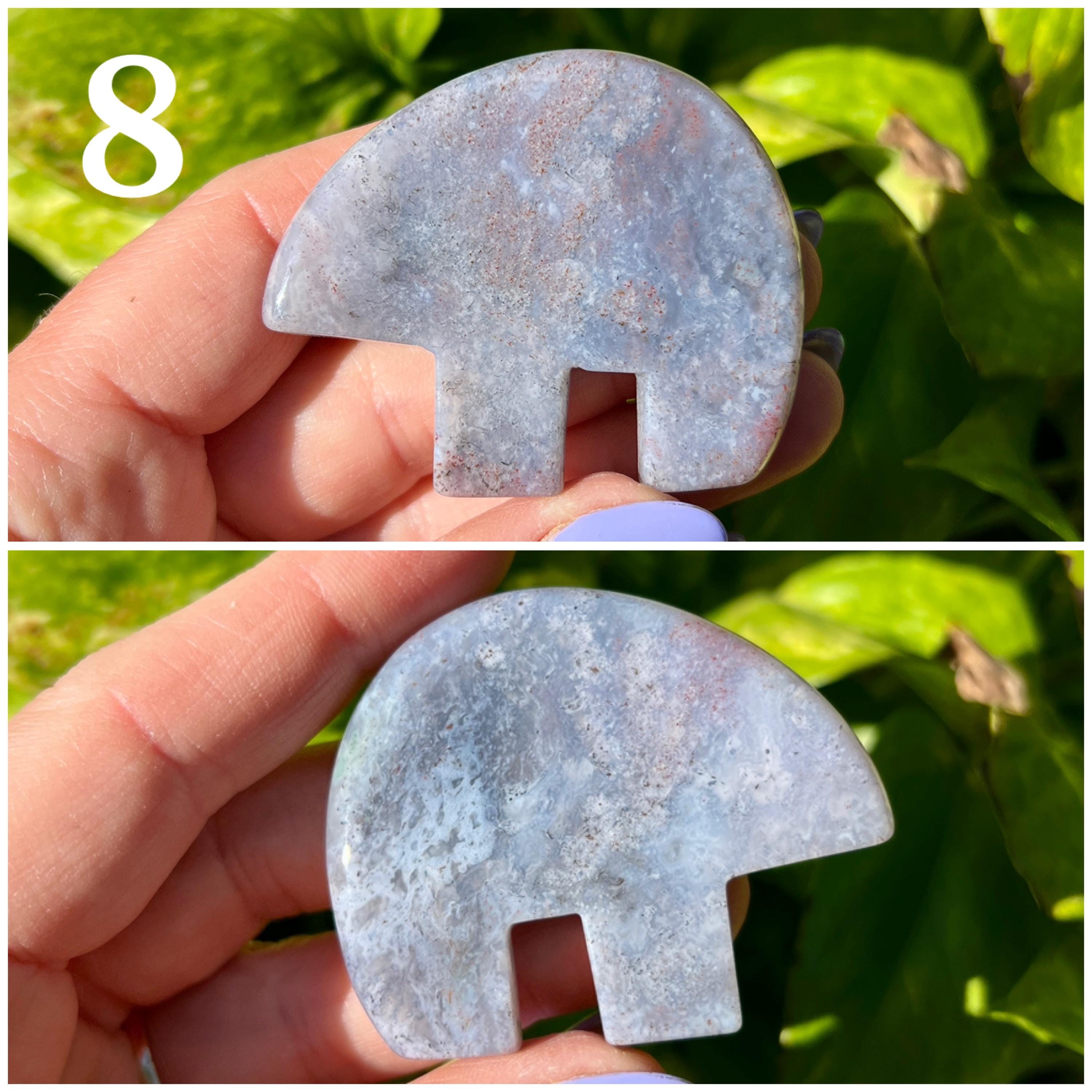 Sea Jasper Mini Zuni Bears | Crystal Bear Carvings - Etsy