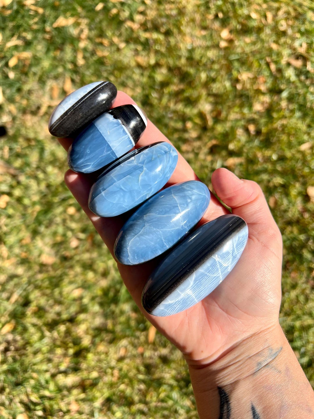Owyhee Blue Opal Shiva Stones | Blue Opal Pocket Stones - Etsy