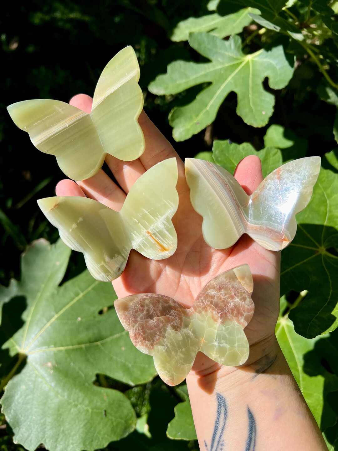 Green Onyx 3D Butterflies | Green Onyx Calcite Butterfly Carving - Etsy