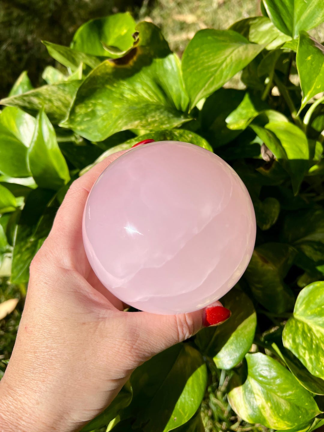 Mangano Calcite Sphere | UV Reactive Pink Calcite - Etsy
