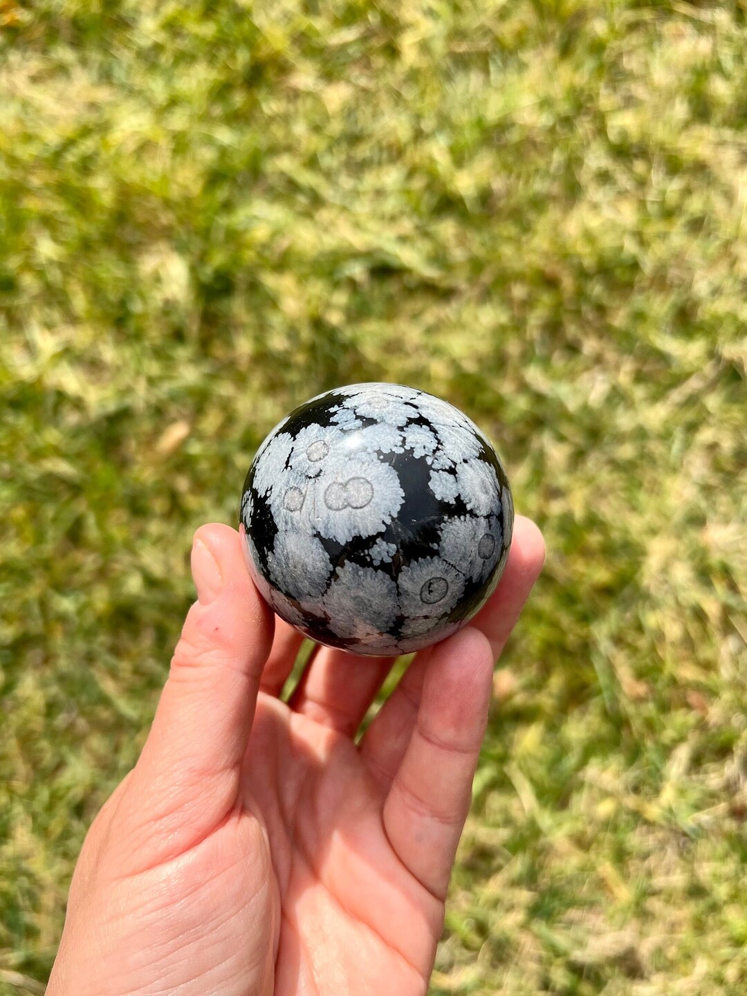 Snowflake Obsidian Sphere Polished - Etsy