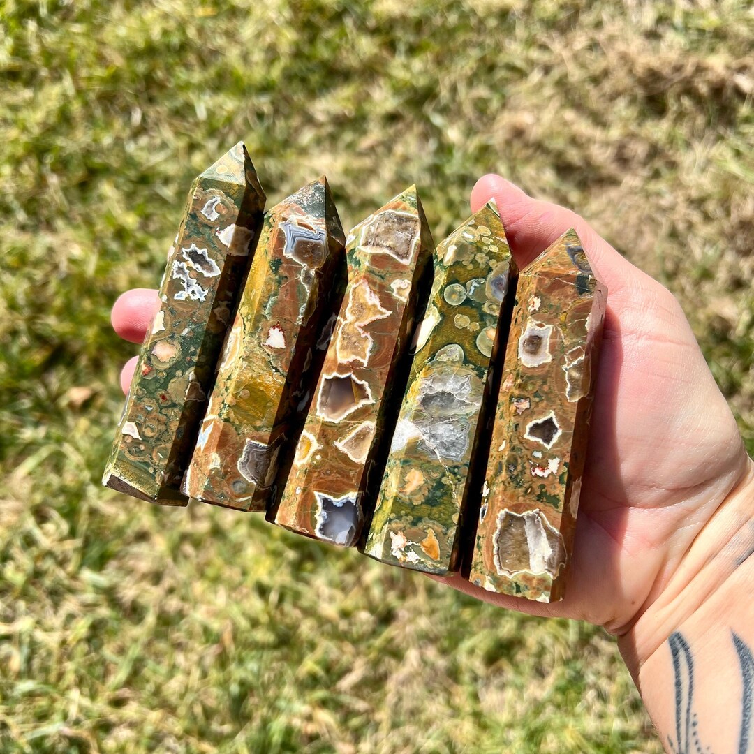Rainforest Jasper Rhyolite Points | Polished | Grade A (you Choose) - Etsy