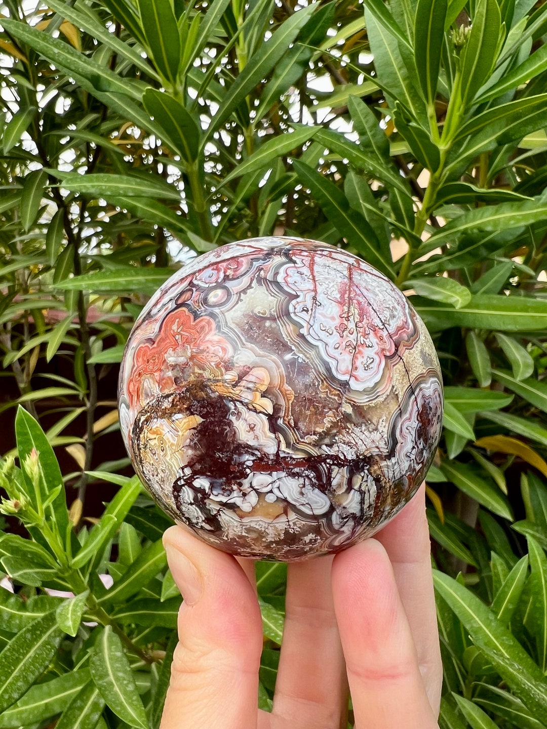 Large Druzy Mexican Crazy Lace Agate Sphere - Polished - Grade AA ...