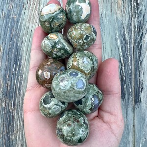 Rainforest Jasper Rhyolite Tumbled Stone | Rainforest Jasper Pocket ...