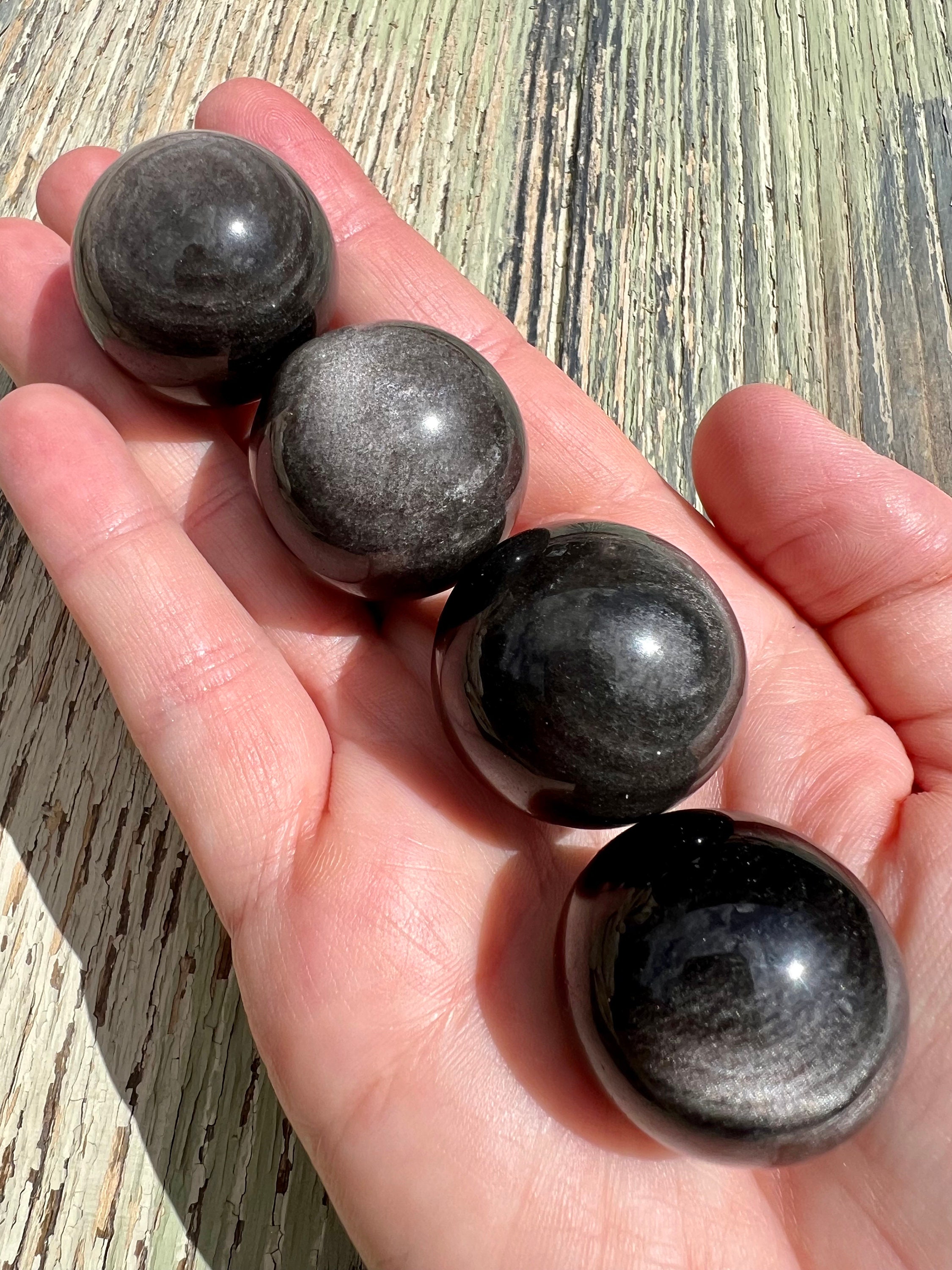 Silver Sheen Obsidian Mini Spheres - Polished (one Sphere) - Etsy