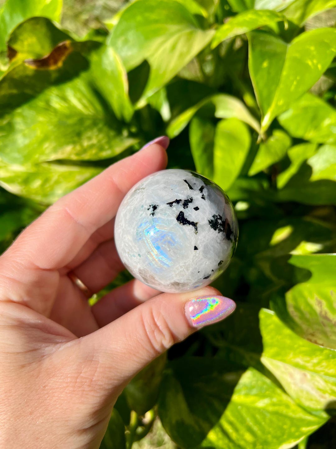 Rainbow Moonstone Sphere | Blue Flash Moonstone - Etsy UK