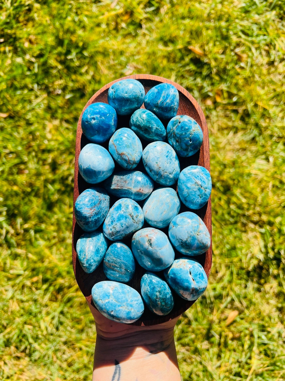Gemmy Blue Apatite Tumbled Stones - Polished - Grade A Quality (one ...