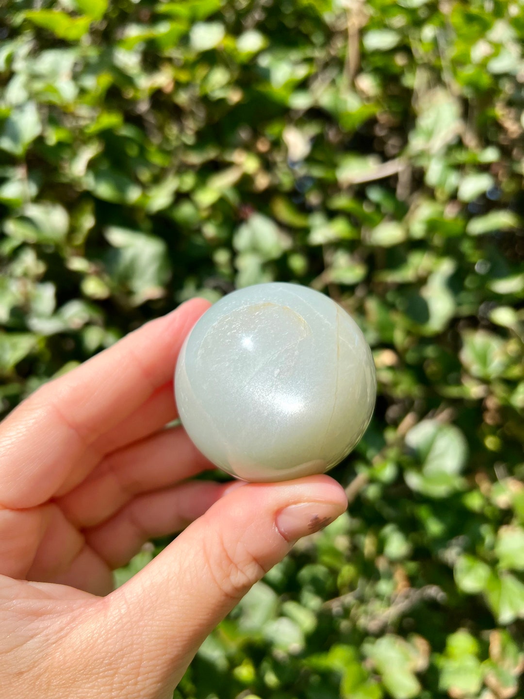 Silky Green Moonstone Sphere Grade AA Quality Sage Moonstone Sphere - Etsy