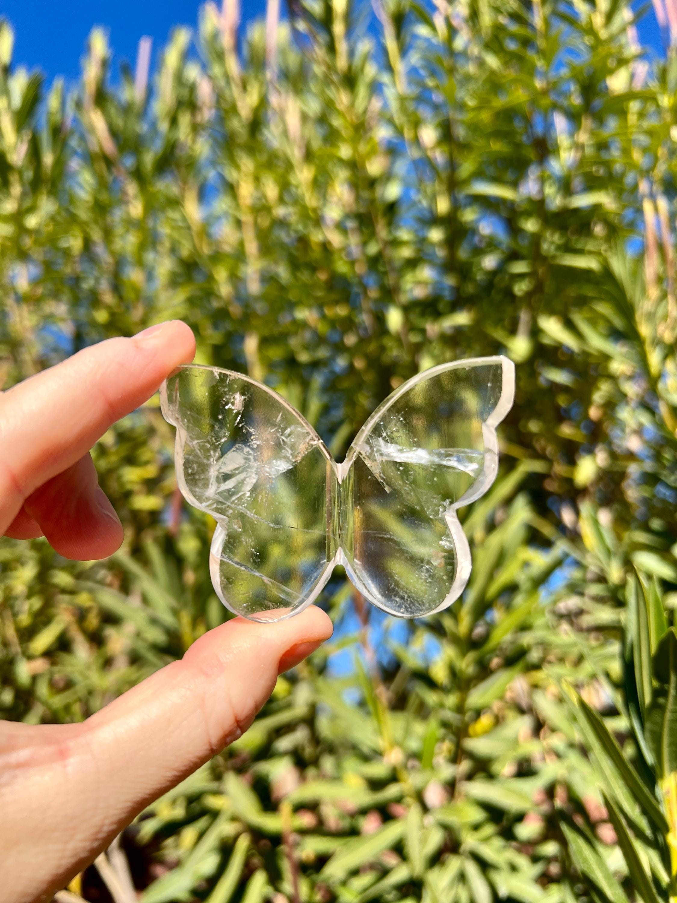 Clear Quartz 3D Butterflies | Quartz Crystal Butterfly Carving - Etsy