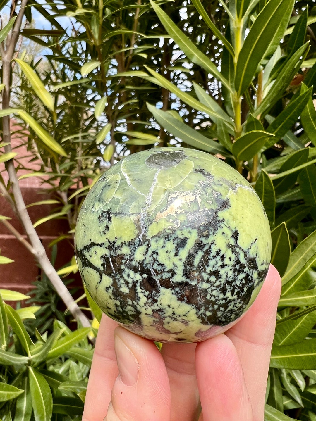 Peruvian Serpentine With Pyrite Sphere Grade A Polished - Etsy