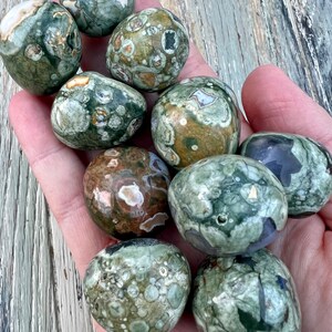 Rainforest Jasper Rhyolite Tumbled Stone | Rainforest Jasper Pocket ...