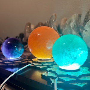 Wooden LED Light Sphere Stands - Light up Sphere Holder - Etsy