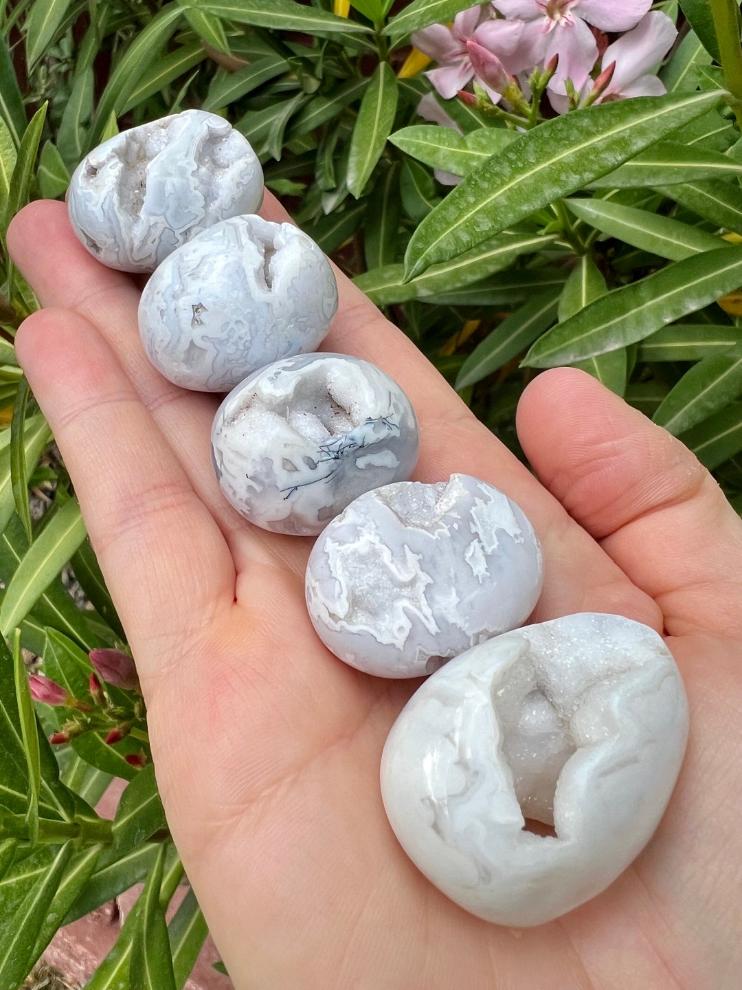 Druzy Plume Agate Tumbled Stones From Indonesia - Polished - Druzy ...