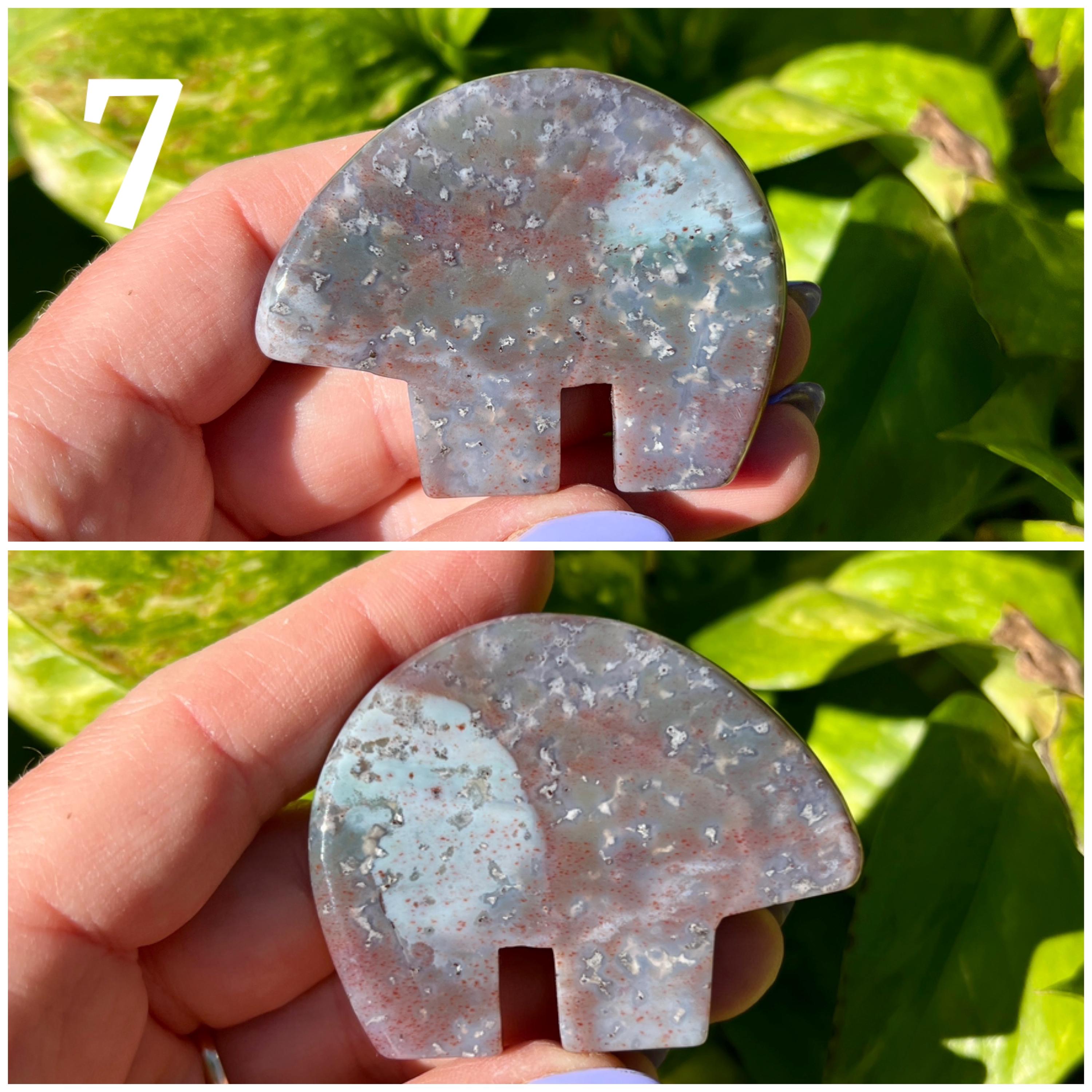 Sea Jasper Mini Zuni Bears | Crystal Bear Carvings - Etsy