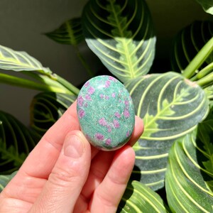 Ruby in Fuchsite Palm Stones | UV Reactive Ruby Fuchsite Pocket Stones ...