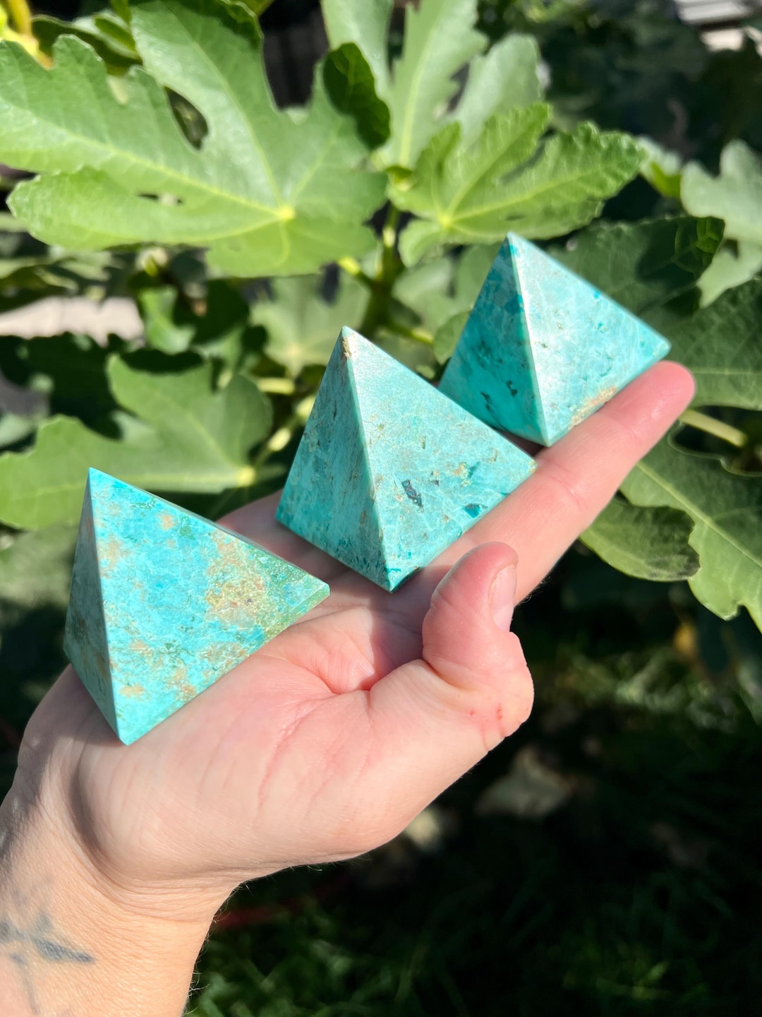 Peruvian Turquoise Pyramid Carvings you Choose - Etsy