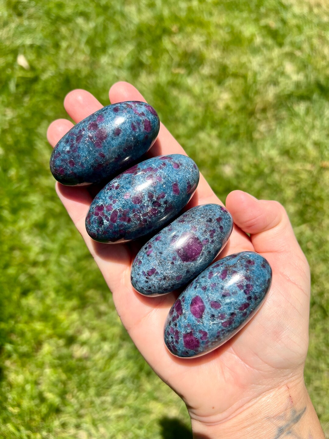 Ruby in Kyanite Shiva Stones | Uv Reactive Ruby Kyanite Lingam (choose Size) - Etsy