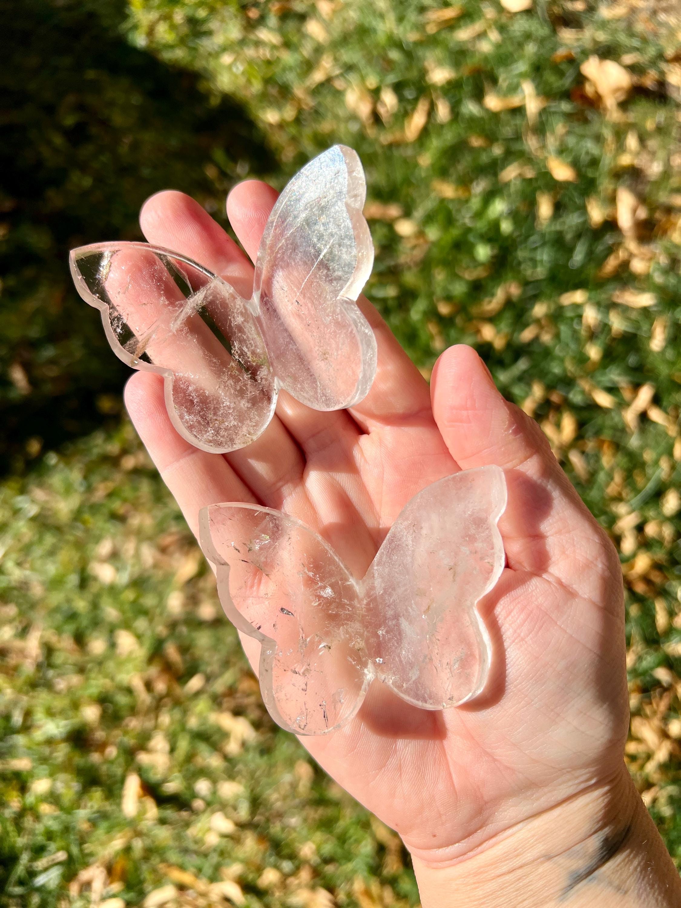 Clear Quartz 3D Butterflies | Quartz Crystal Butterfly Carving - Etsy