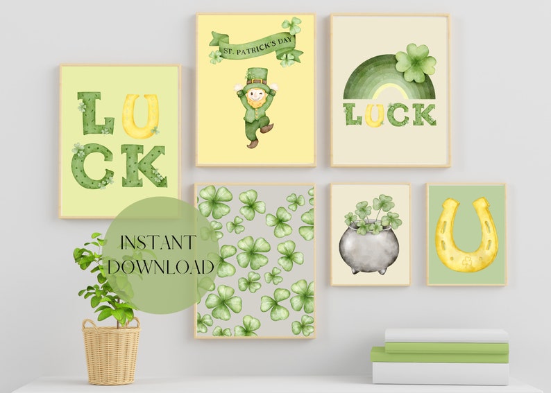 6 Printable St Patricks Day Wall Art St Patricks Decor - Etsy