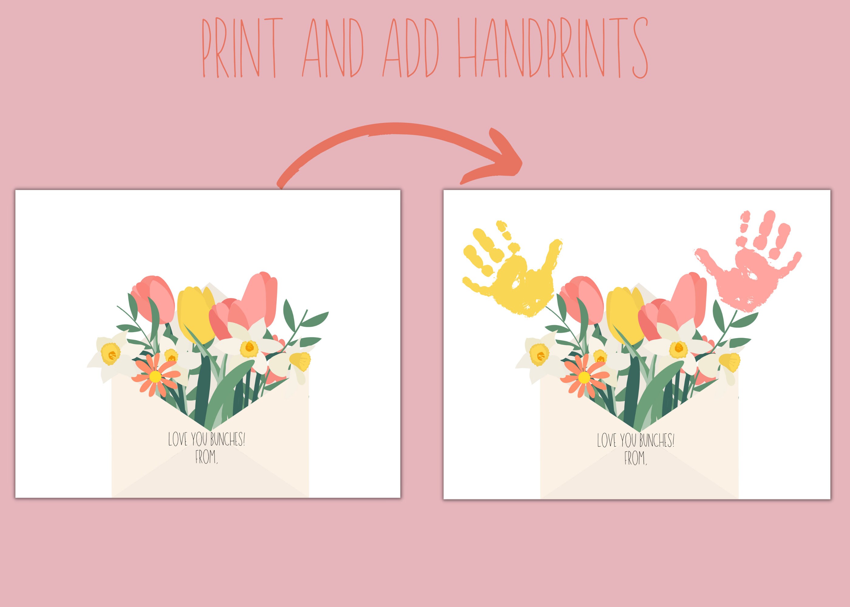 Mothers Day Handprint Flower Craft Printable Wall Art - Etsy