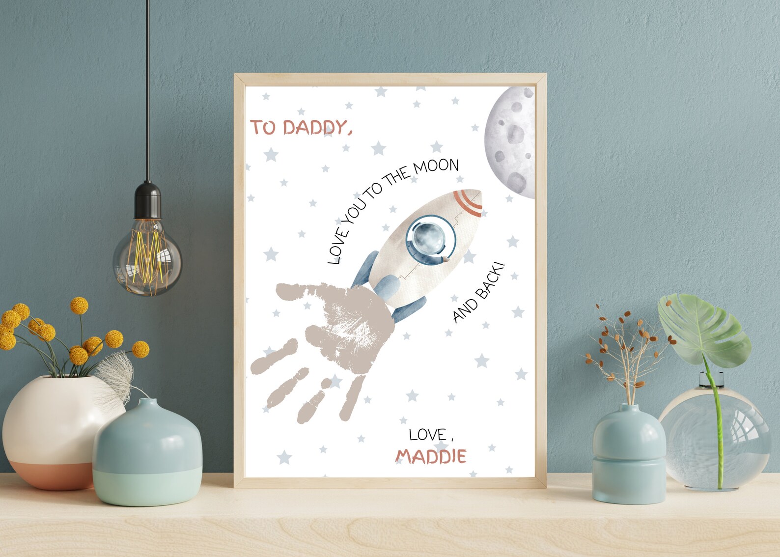 Fathers Day Handprint Craft Art, Dad Gift, Printable Wall Art, Fathers ...