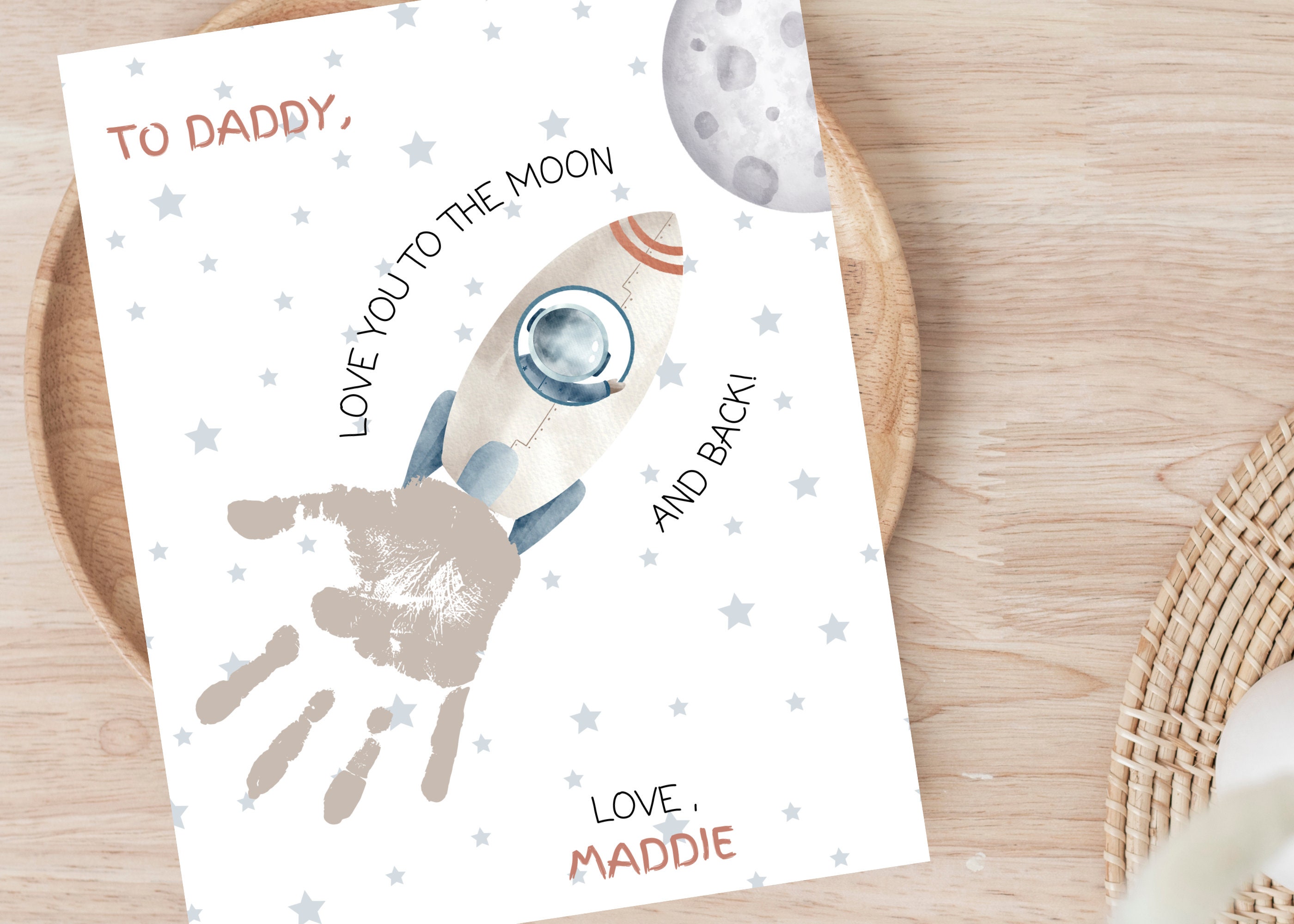 Fathers Day Handprint Craft Art, Dad Gift, Printable Wall Art, Fathers ...