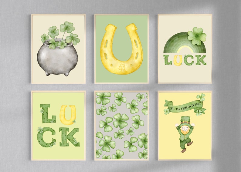 6 Printable St Patricks Day Wall Art St Patricks Decor - Etsy