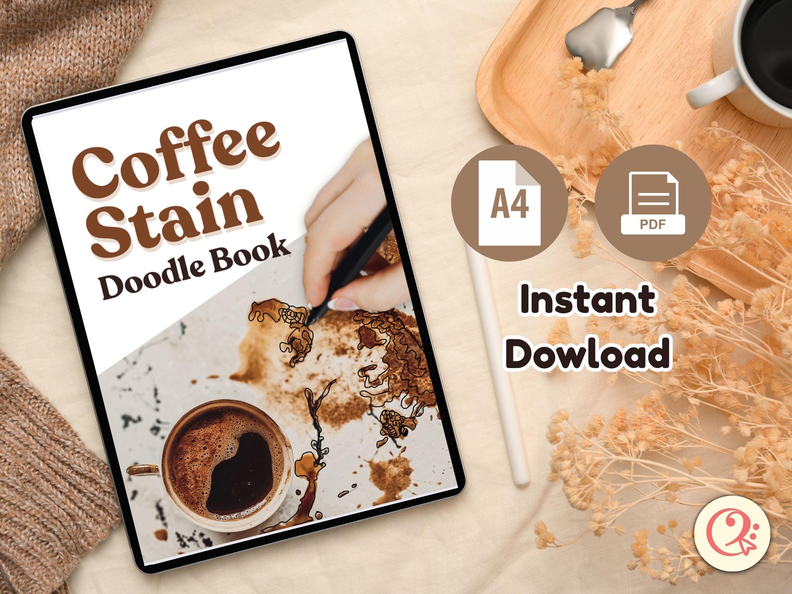 Coffee Stain Doodle Book – 30 A4 Printable Pages for Journaling ...