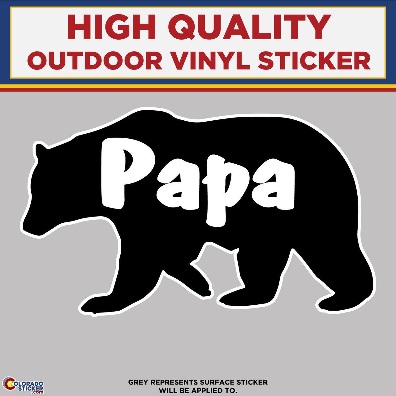 Papa Bear, High Quality Vinyl Stickerspapa Bear, High Quality Vinyl ...