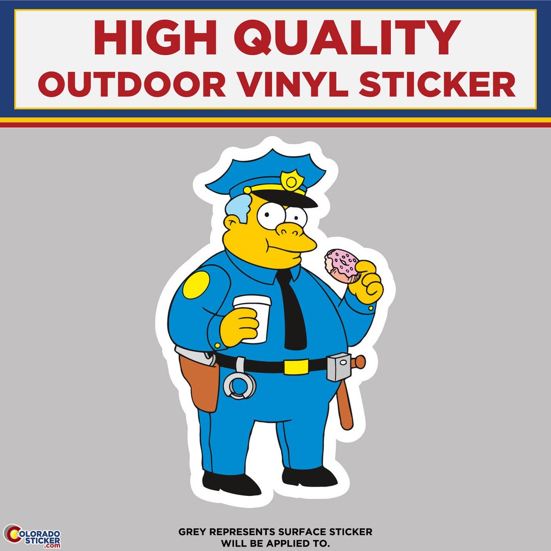 Chief Wiggum From the Simpsons, High Quality Vinyl Stickers - Etsy