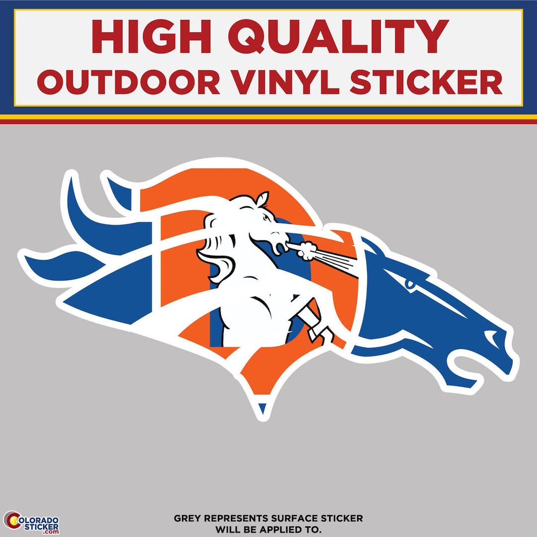 Denver Broncos Old School D Inside Horse Head, High Quality Vinyl ...