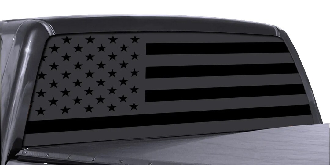 Matte Black American Flag, Die Cut Vinyl Window Decal - Etsy