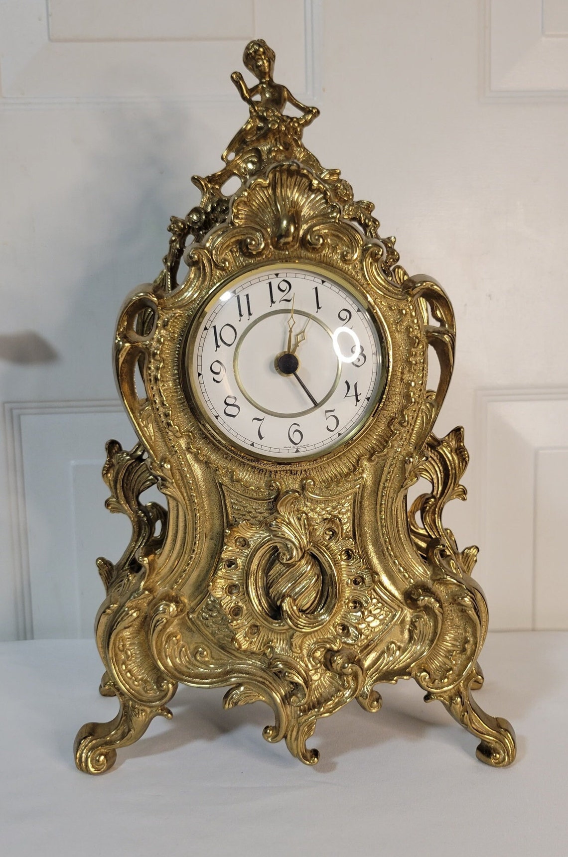 Vintage | Italian Standing Clock in Gold Bronze. - Etsy