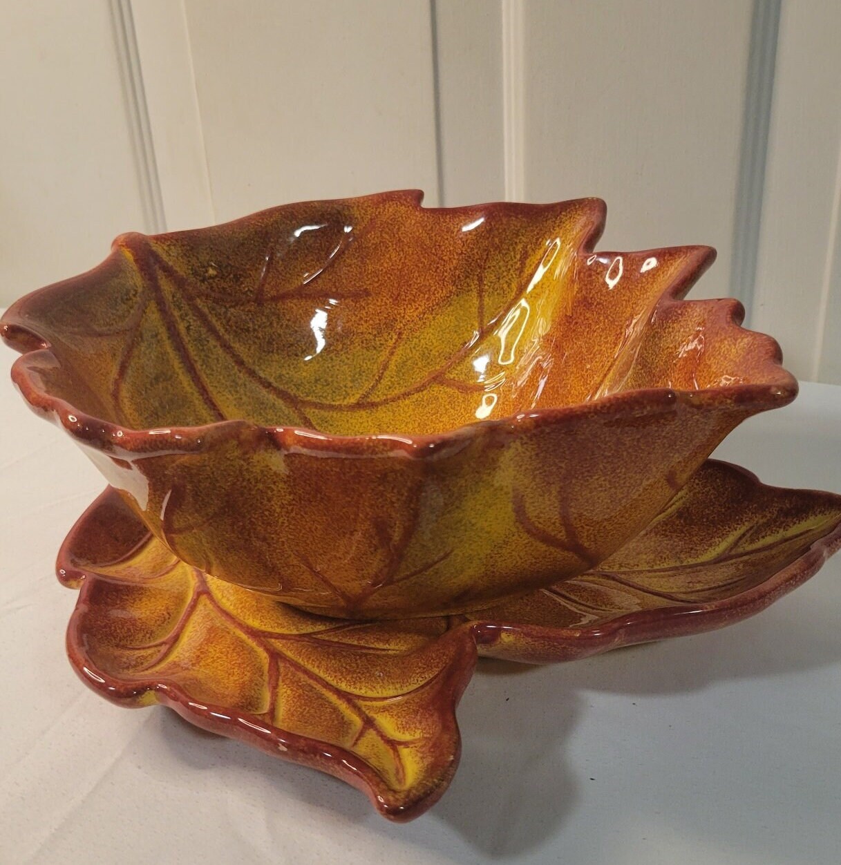 Autumn Leaf Decorative Bowl Set. Great Condition - Etsy