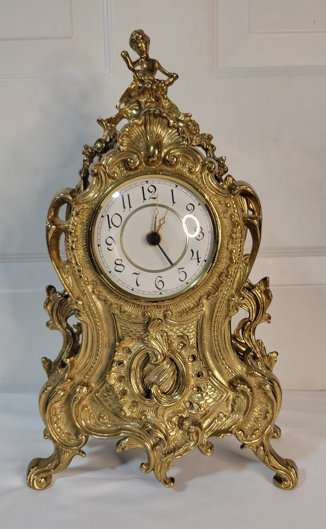 Vintage | Italian Standing Clock in Gold Bronze. - Etsy