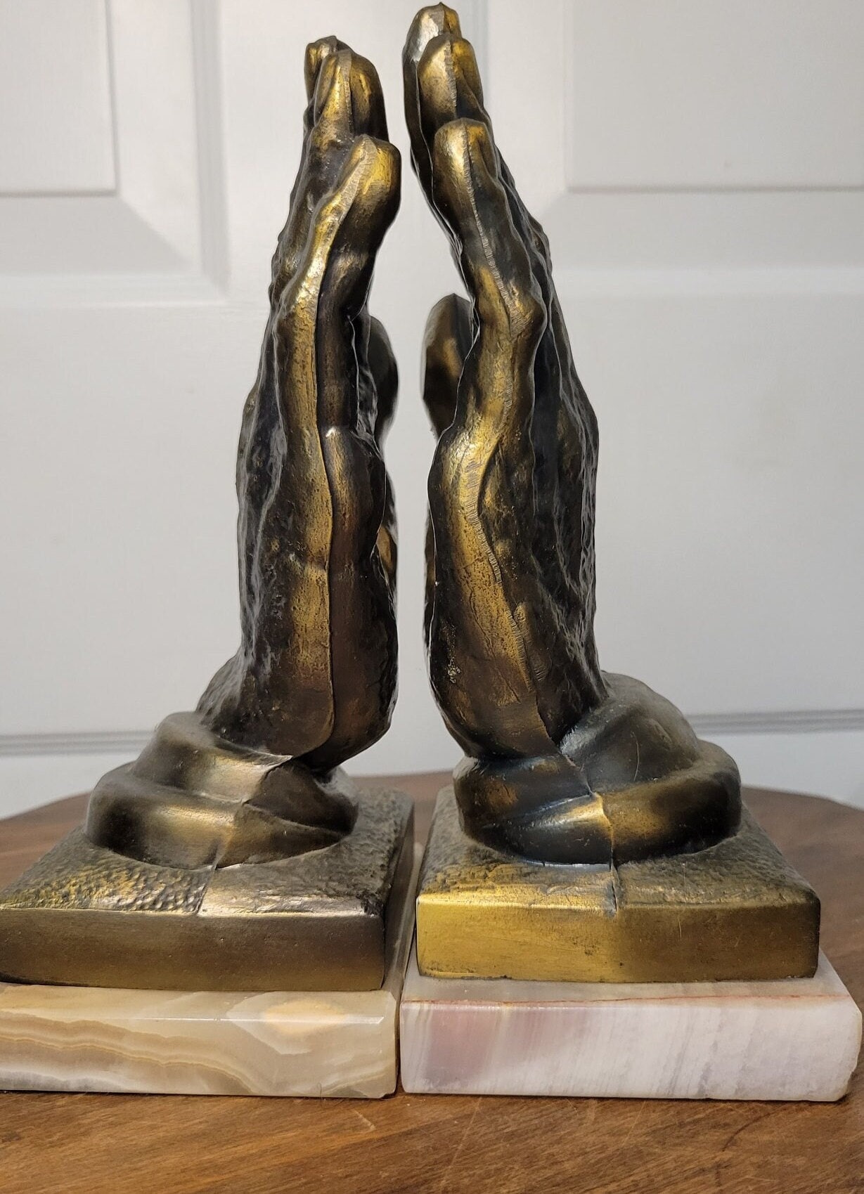 Vintage| Brass Praying Hands | Bookend | Right & Left Hand | Length 10 ...