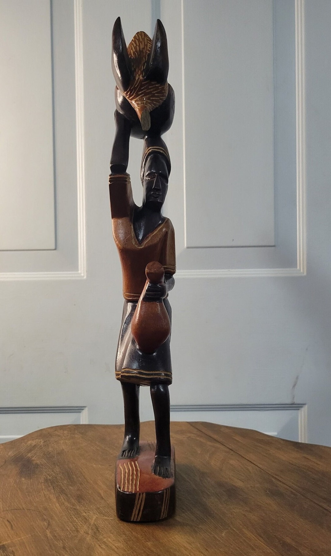 Carved Wood Statue - Etsy