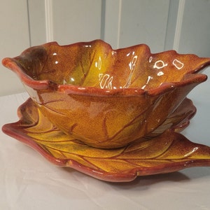 Autumn Leaf Decorative Bowl Set. Great Condition - Etsy