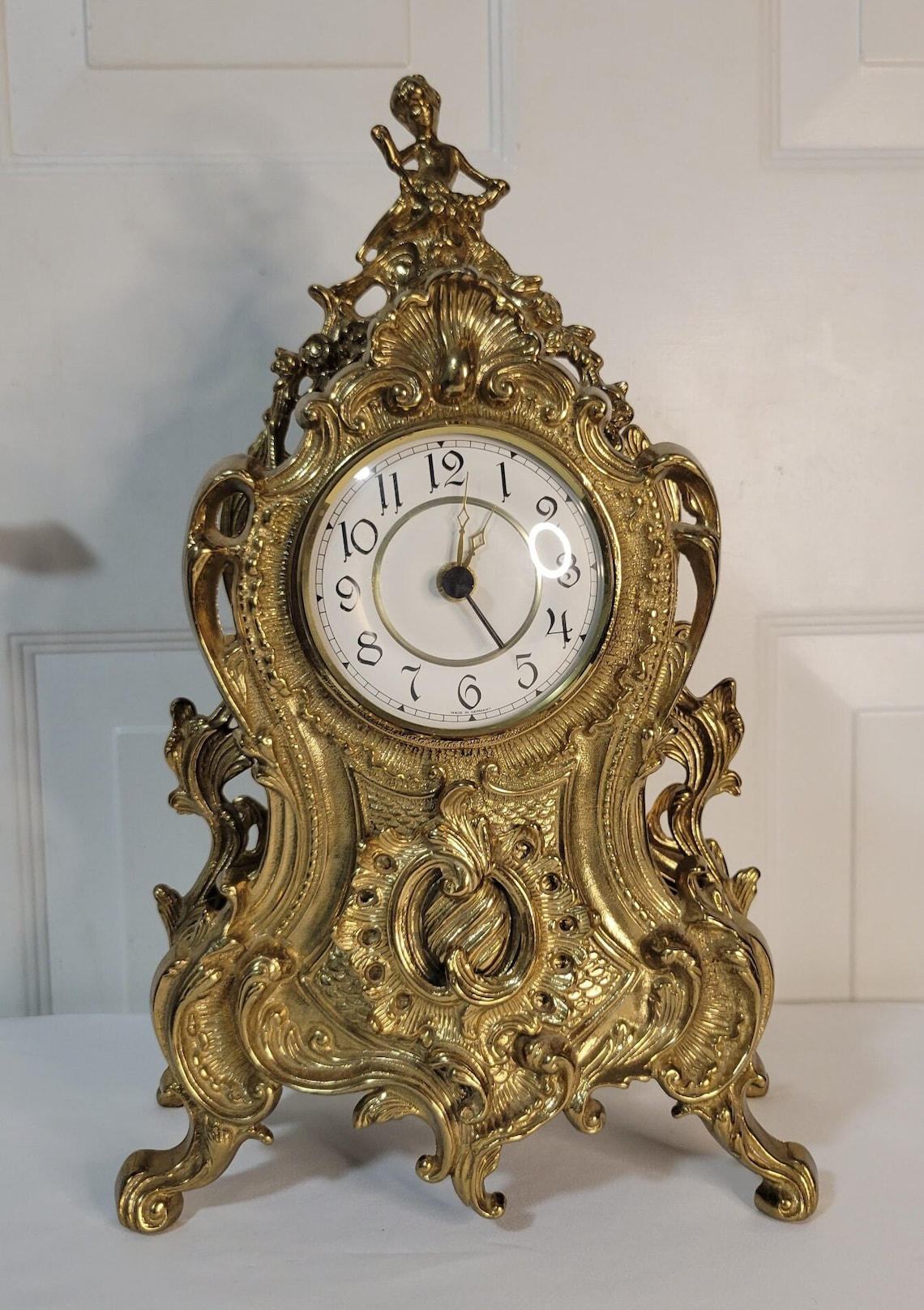 Vintage | Italian Standing Clock in Gold Bronze. - Etsy