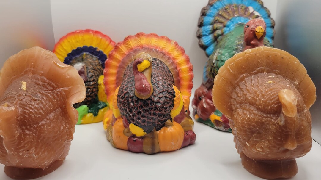 Vintage| Figurine Turkey Candles for the Thanksgiving Table. - Etsy
