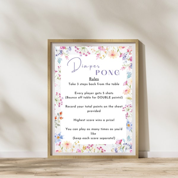 Diaper Pong Instruction - Etsy