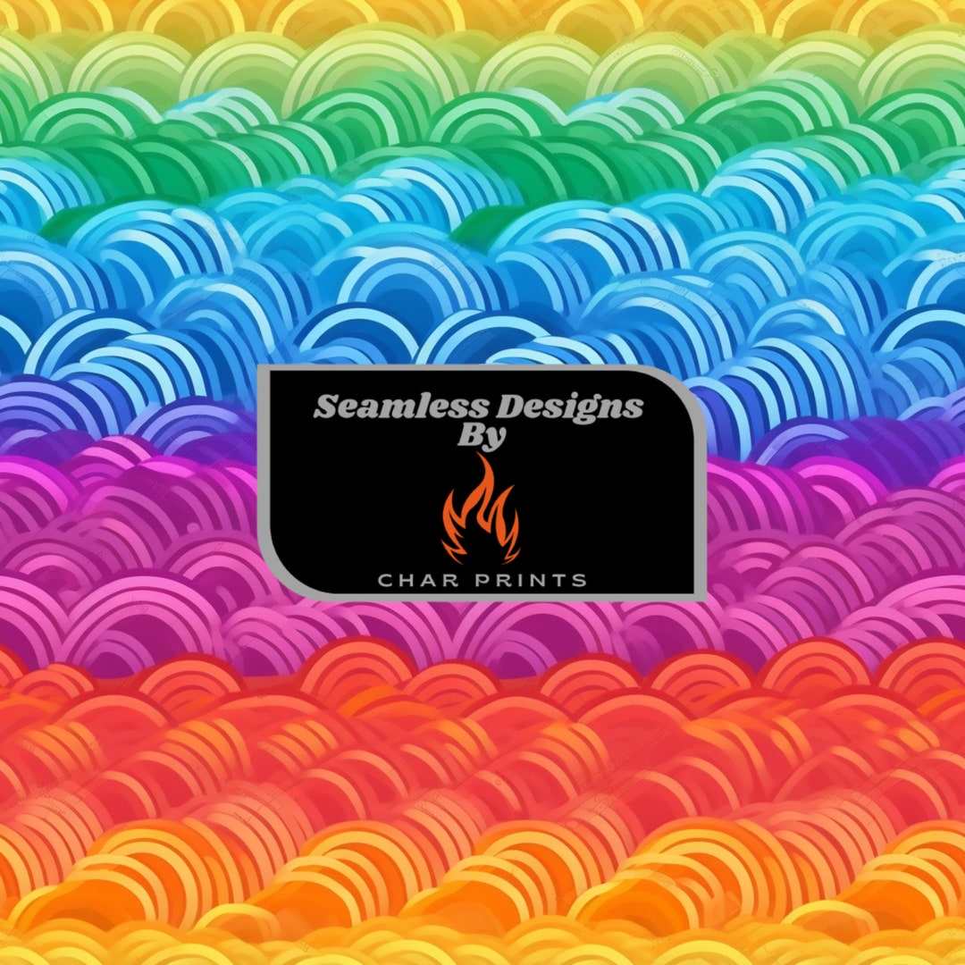 Rainbow Design Repeating Pattern - Digital Download Design - Seamless ...