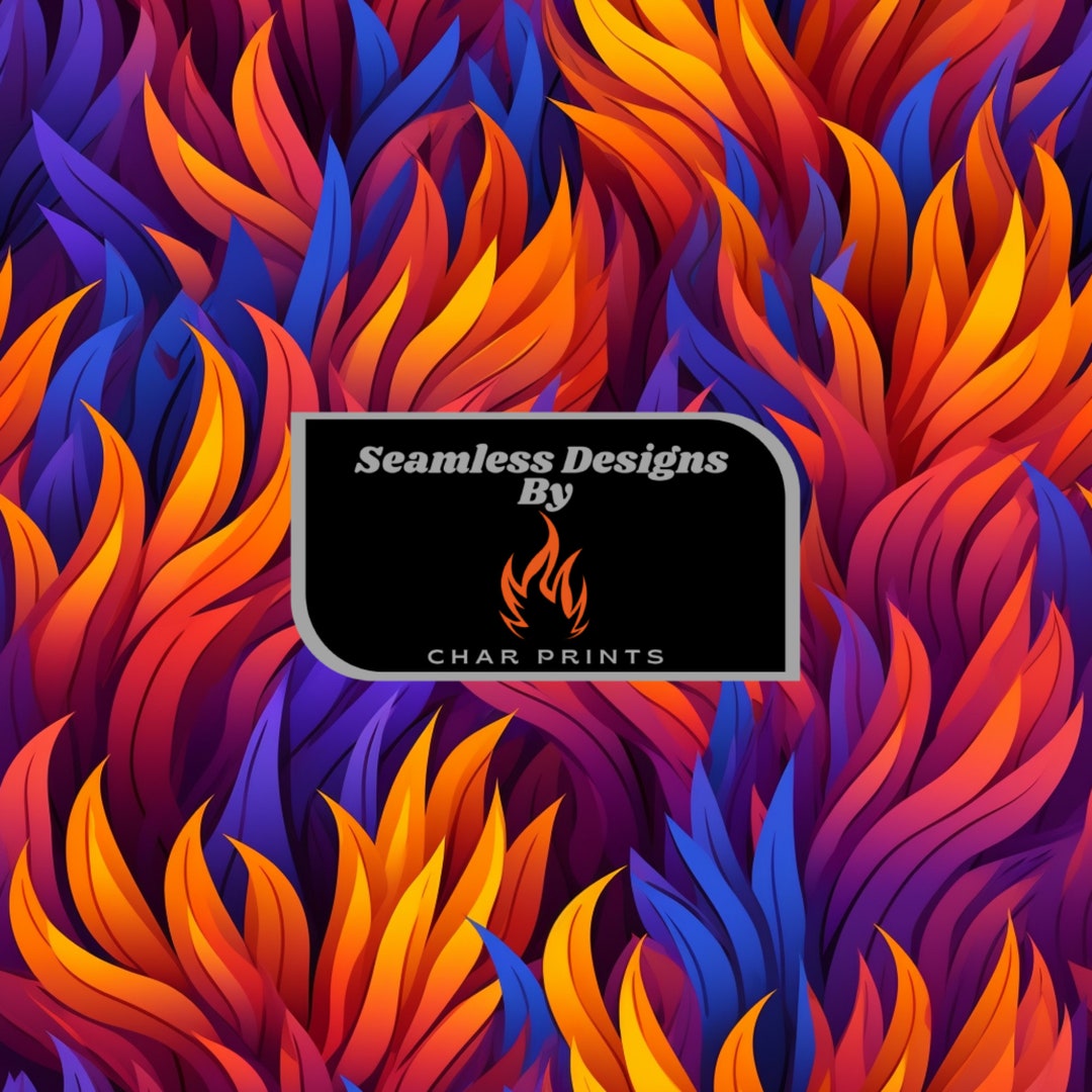 Feathered Flames Repeating Pattern - Digital Download Design - Seamless ...
