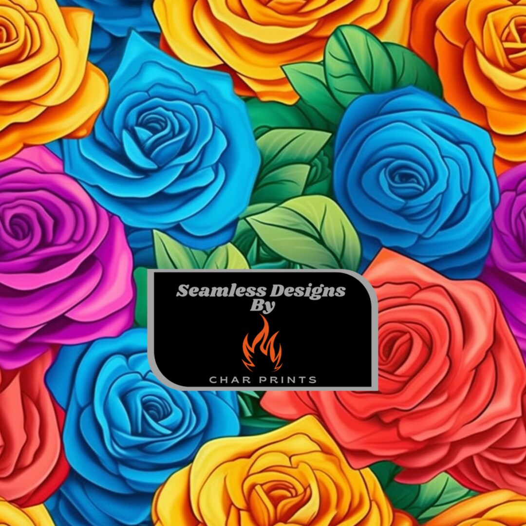 Large Rose Floral Repeating Pattern - Digital Download Design ...