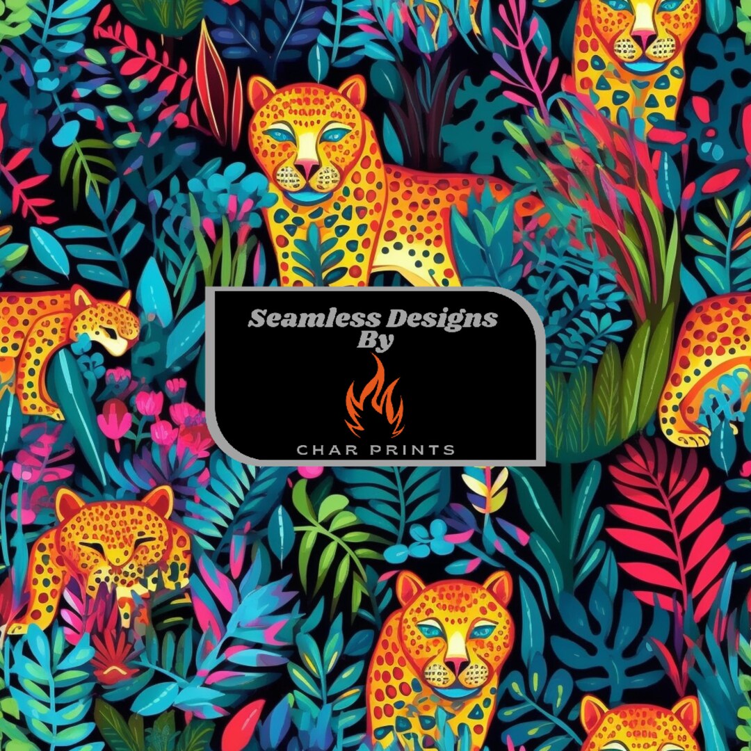 Jungle Leopard Repeating Pattern - Digital Download Design - Seamless ...