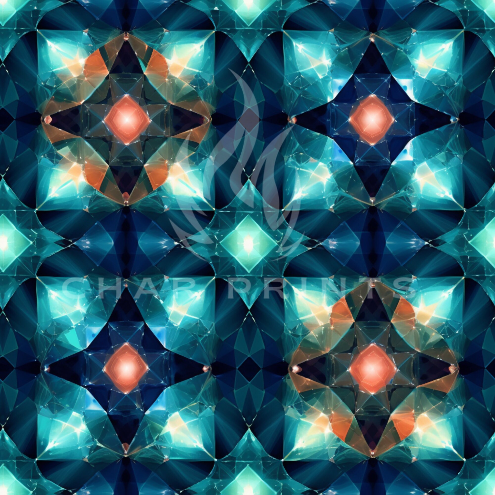 Tesseract Inspired Kaleidoscope - Digital Download Design - Seamless ...