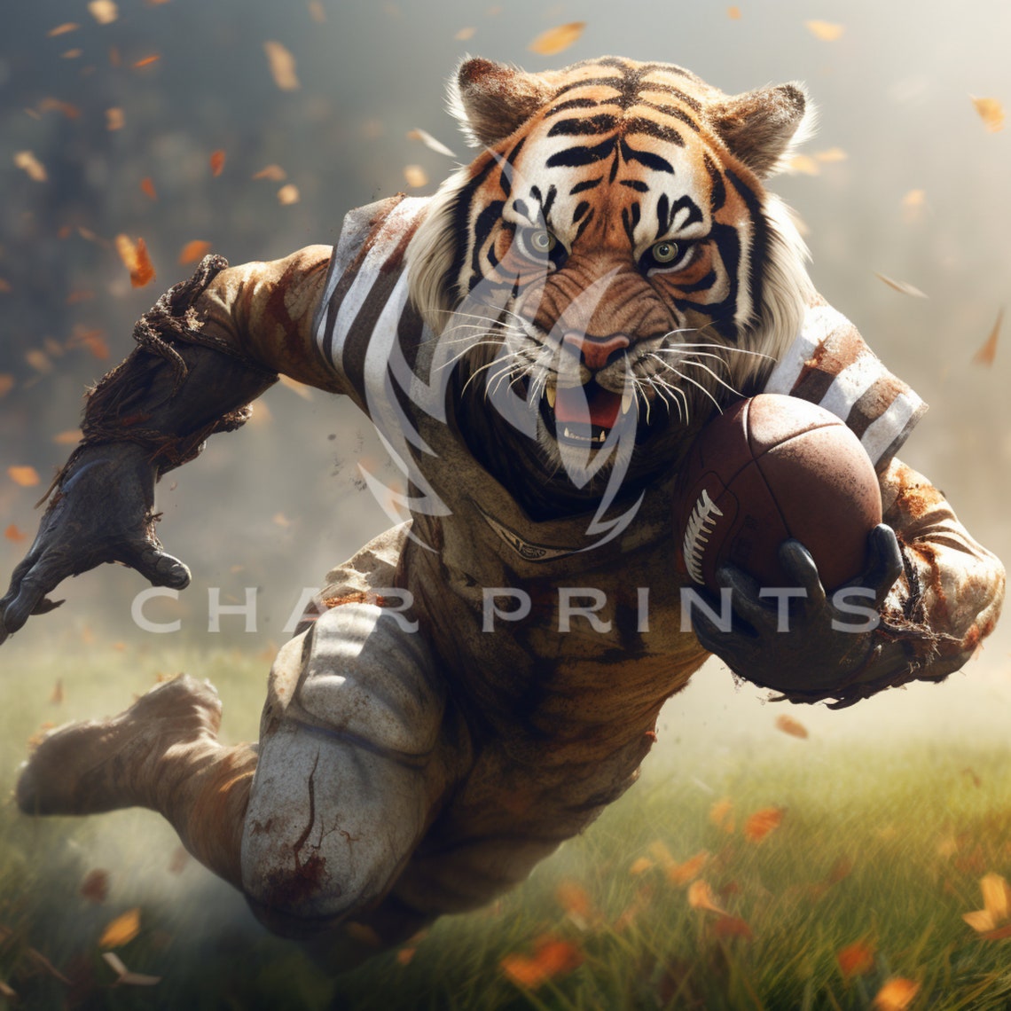 Bengal Tiger Football - Cincinnati Design Digital Art - Digital ...