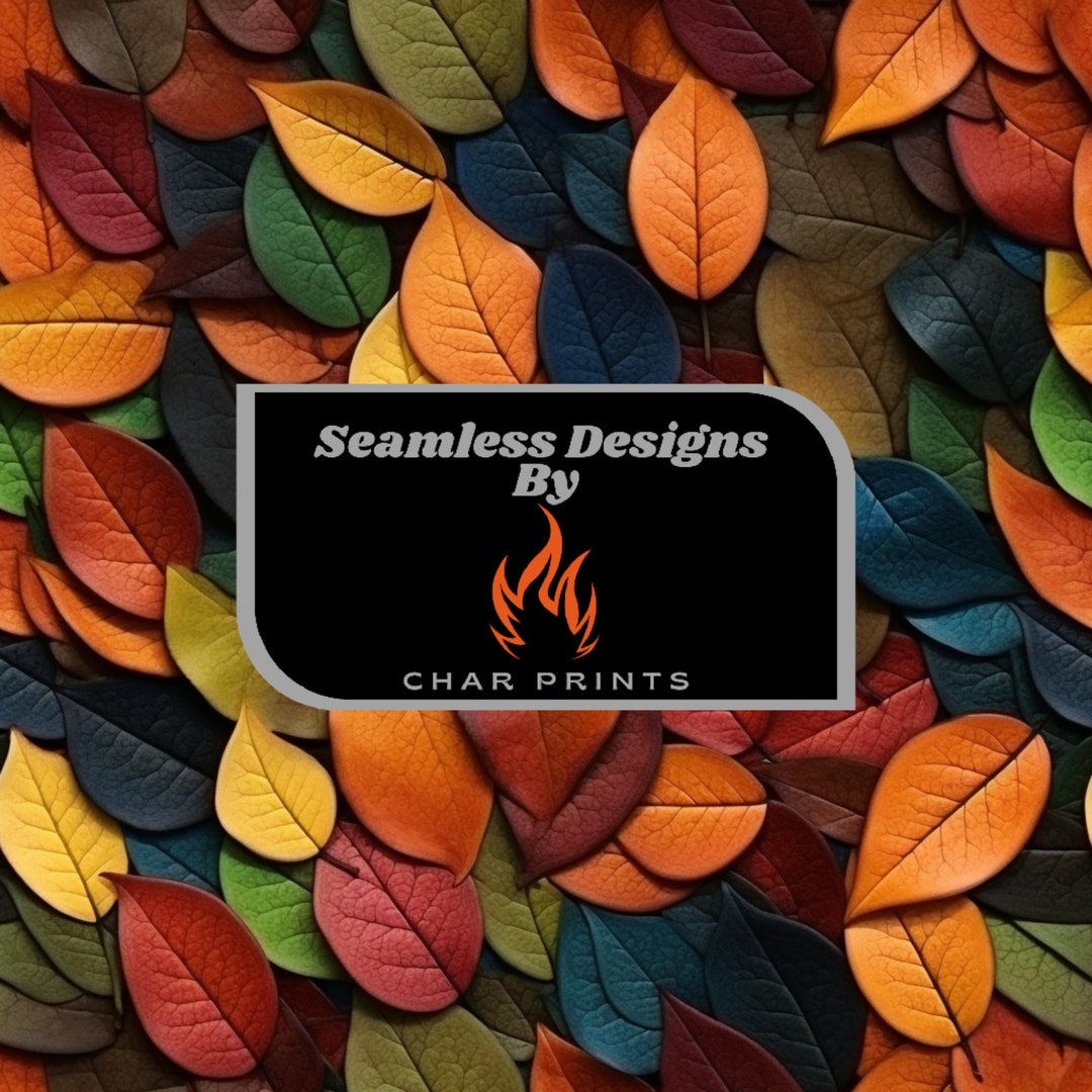 Fall Leaves Hand Drawn Repeating Pattern - Digital Download Design ...