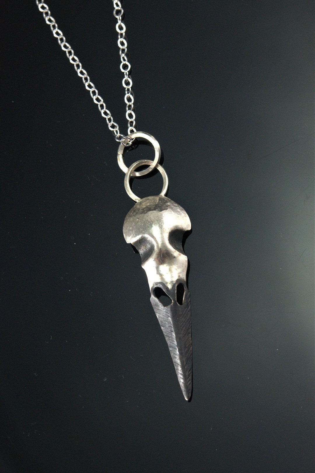 Silver Crow & Chain - Etsy