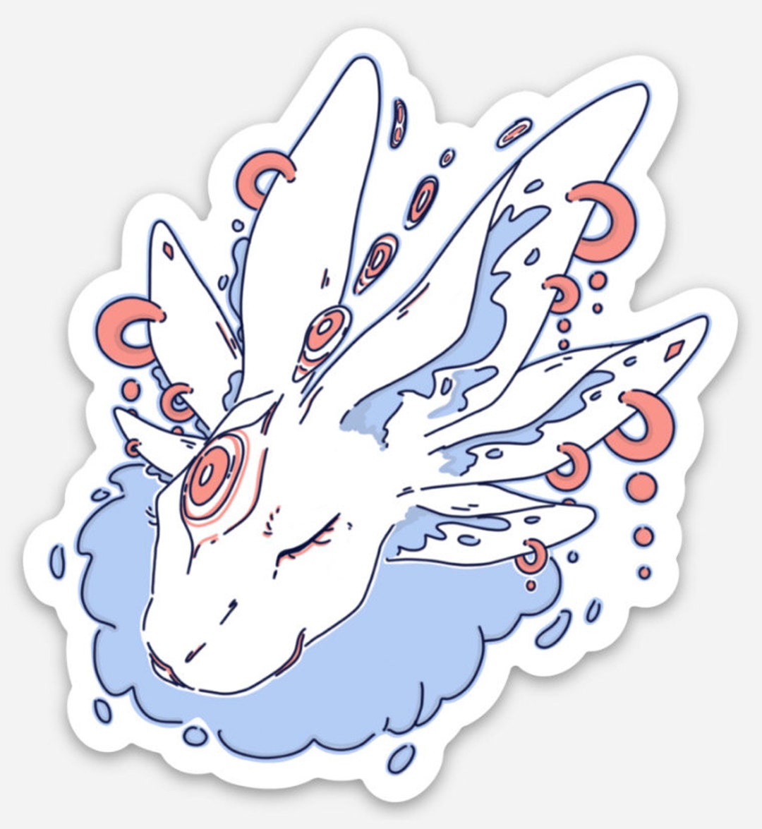 Whimsical White Rabbit Sticker - Etsy